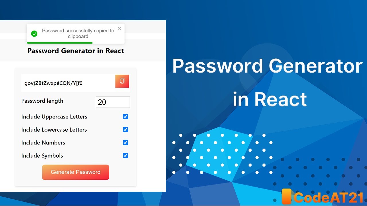 Password Generator In React Youtube