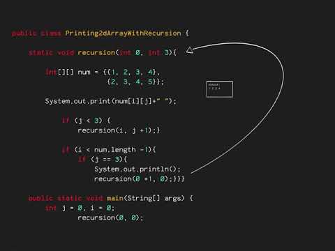 Printing 2d Array Using Recursion Youtube
