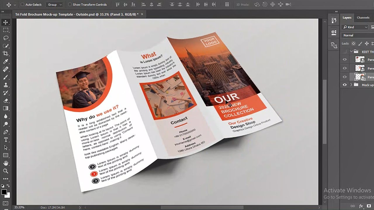 How To Create Tri Fold Brochure Design Step By Step Video Tutorial