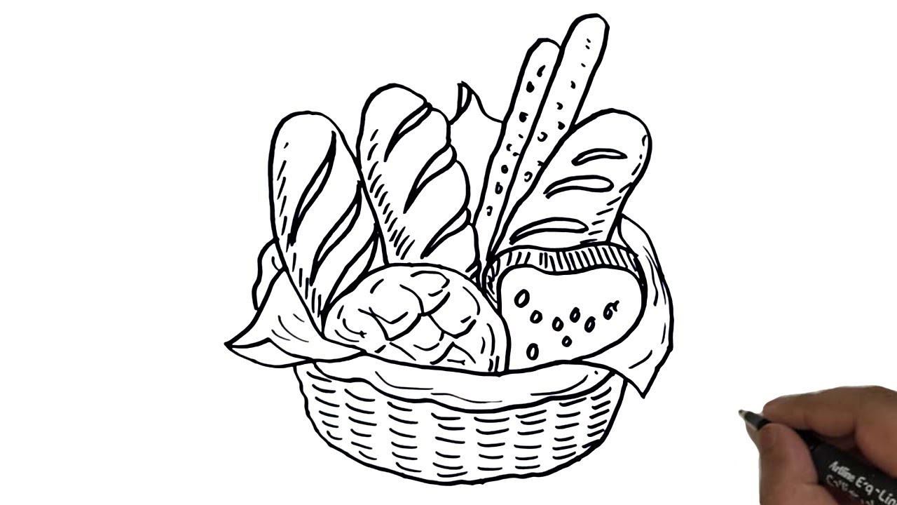 How To Draw Bread Basket Easy Youtube