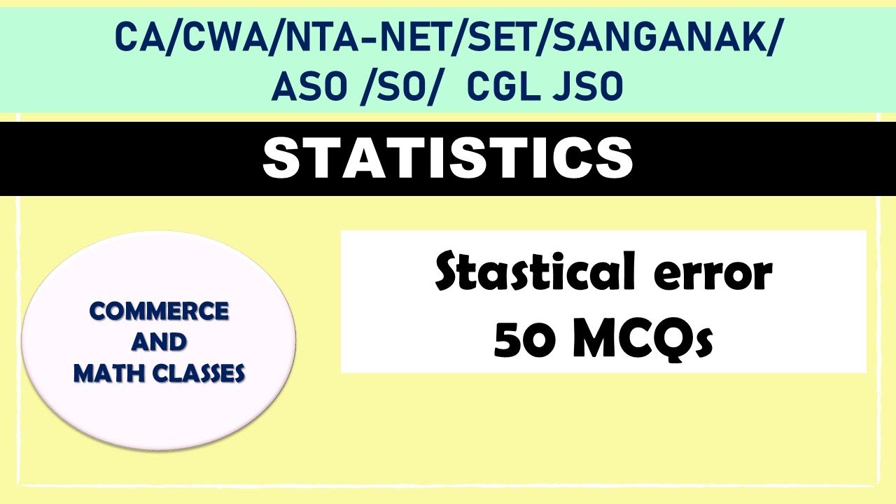 Basic Statistics Mcq Questions With Answers Youtube