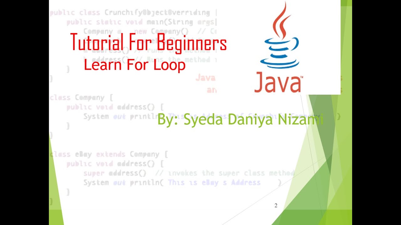 Learn For Loop In Java Youtube