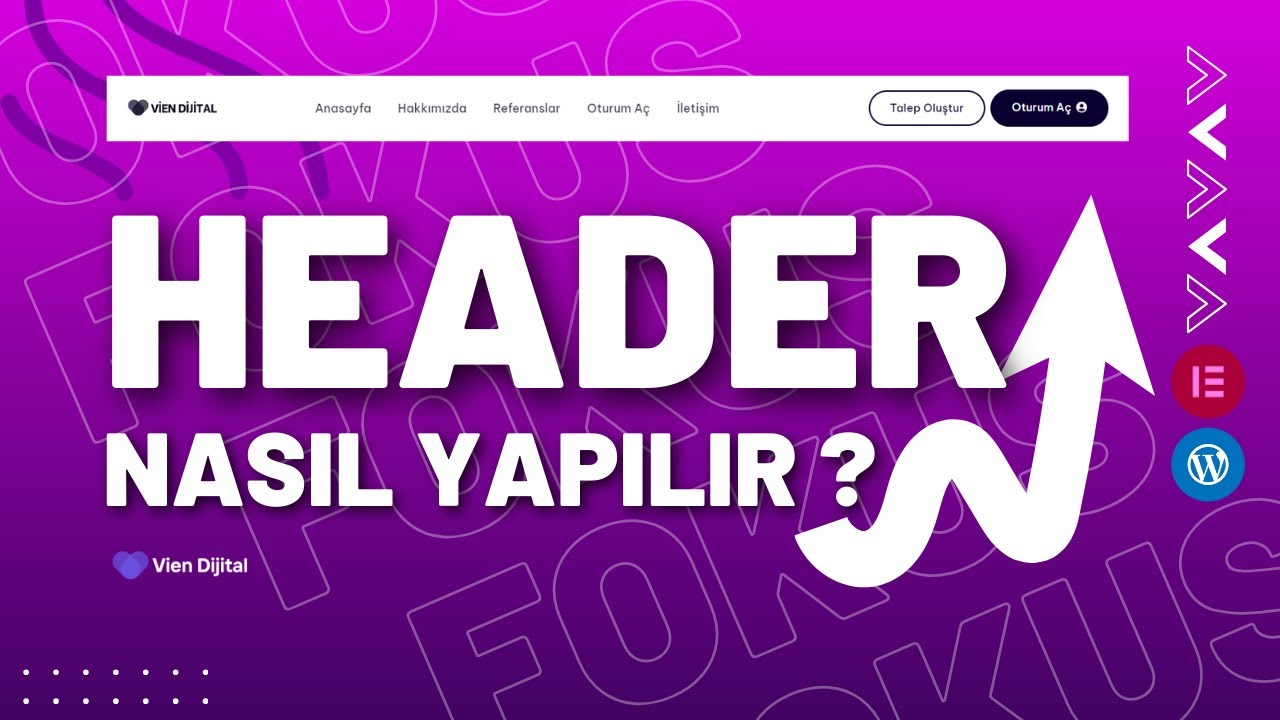 Elementor Header Yapımı Wordpress Youtube