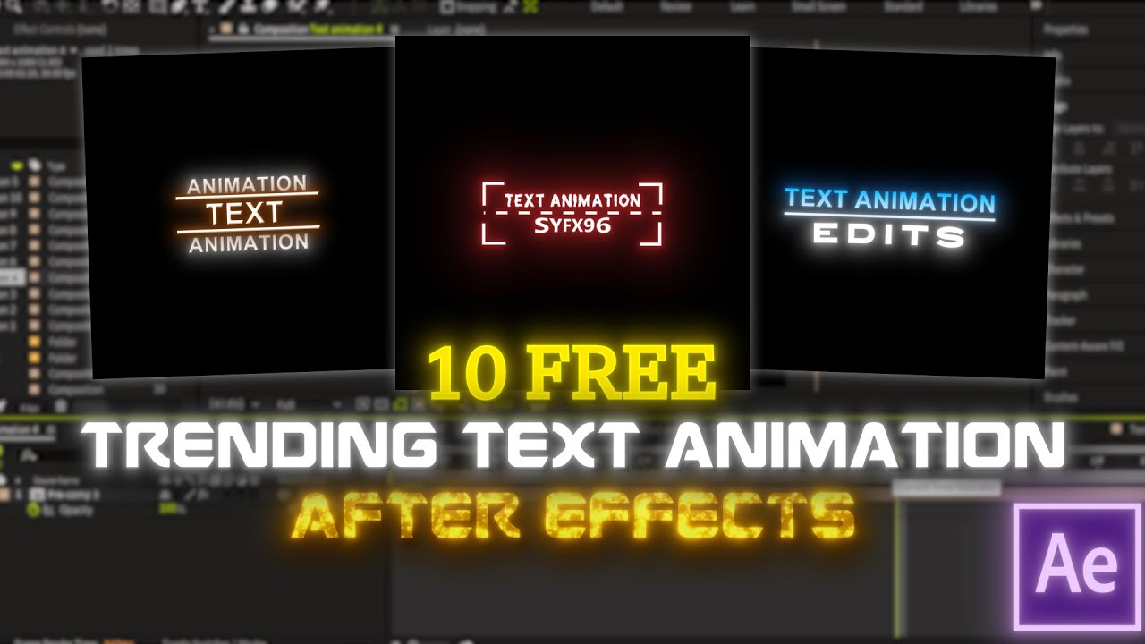 10 Free Text Animations Pack For After Effects Text Presets Giveaway