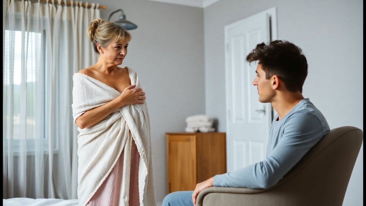 Stepmom Towel Accidently Drops In Front Of Me When She Came To Me