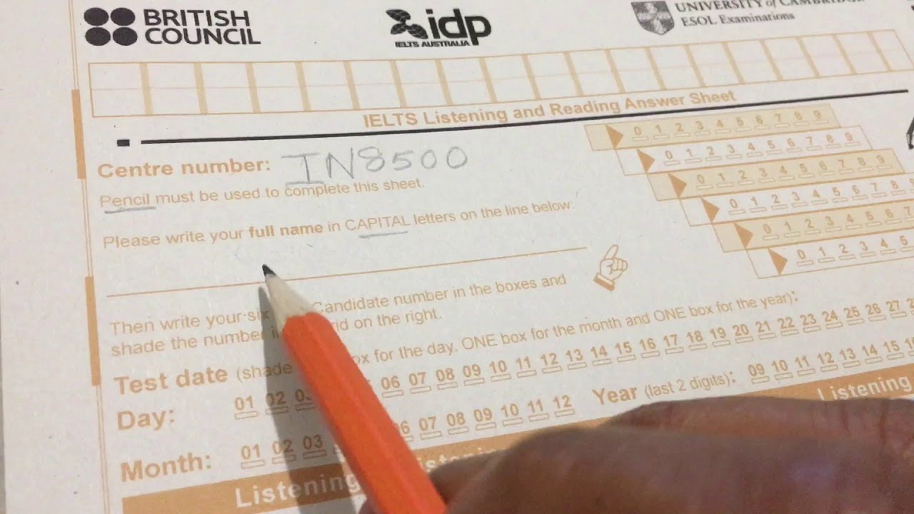 Ielts Reading Answer Sheet
