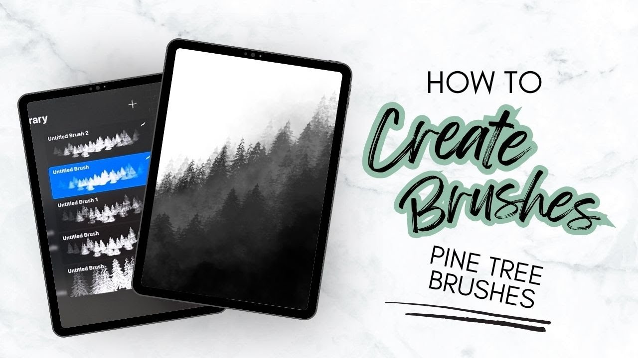 Pine Tree Brushes In Procreate Tutorial With Landscape Youtube