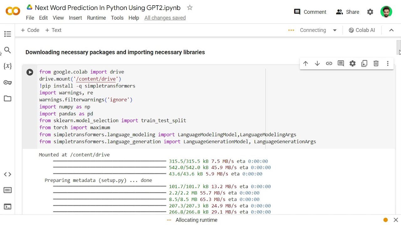 Next Word Prediction In Python Using Gpt2 Data Science Projects Nlp