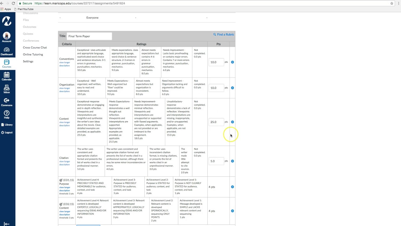 Canvas Multiple Rubrics At Robert Mcclure Blog