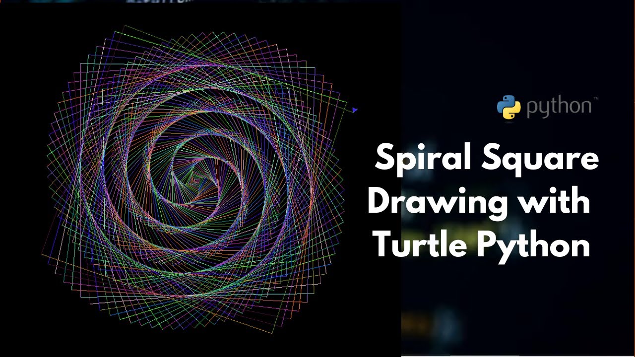 Spiral Square Drawing With Turtle Python Youtube