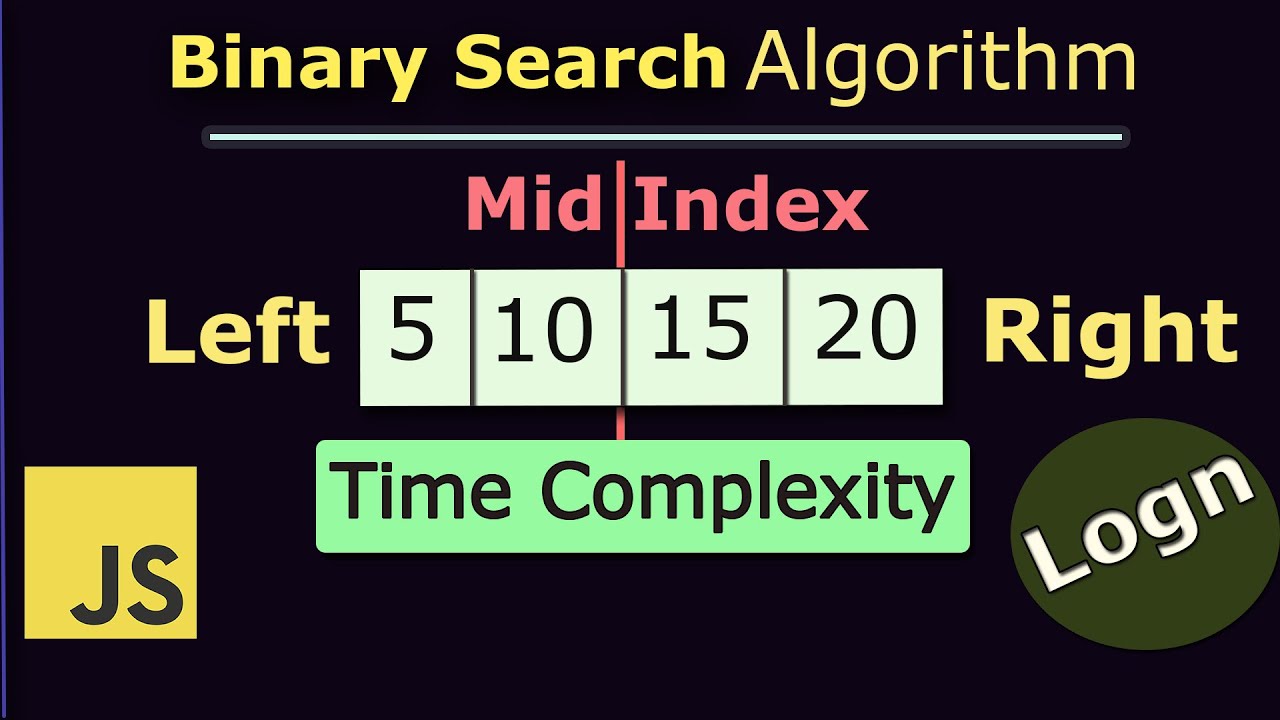 Binary Search Algorithm With Javascript Time Complexity Code