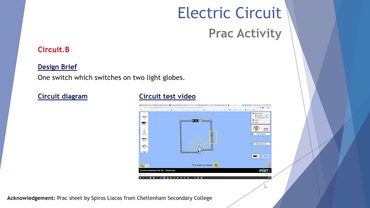 Electrical Circuit Activity Youtube