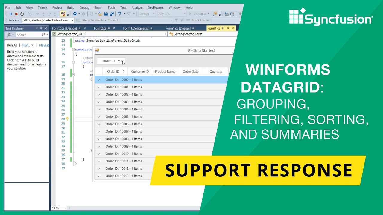 Winforms Datagrid Grouping Filtering Sorting And Summaries Youtube