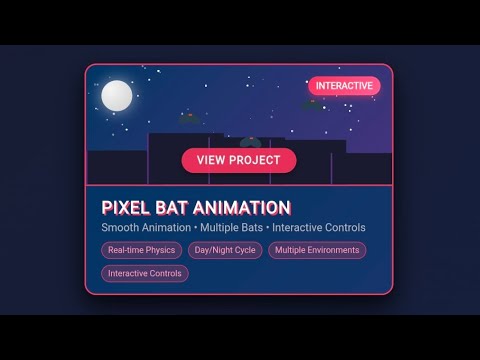 Pixel Bat Animation Using Html Css Javascript Interactive Flying