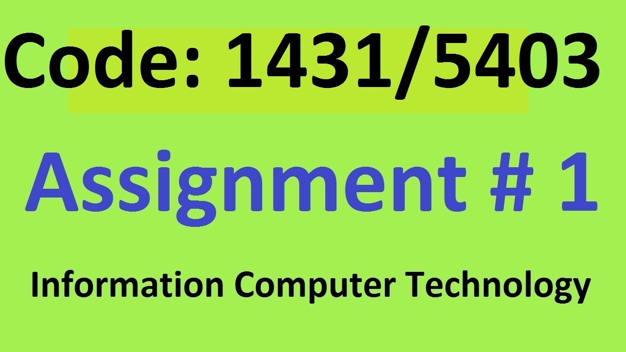 Aiou Solved Assignment No 1 Code 1431 Autumn 2020 Aiou Solved