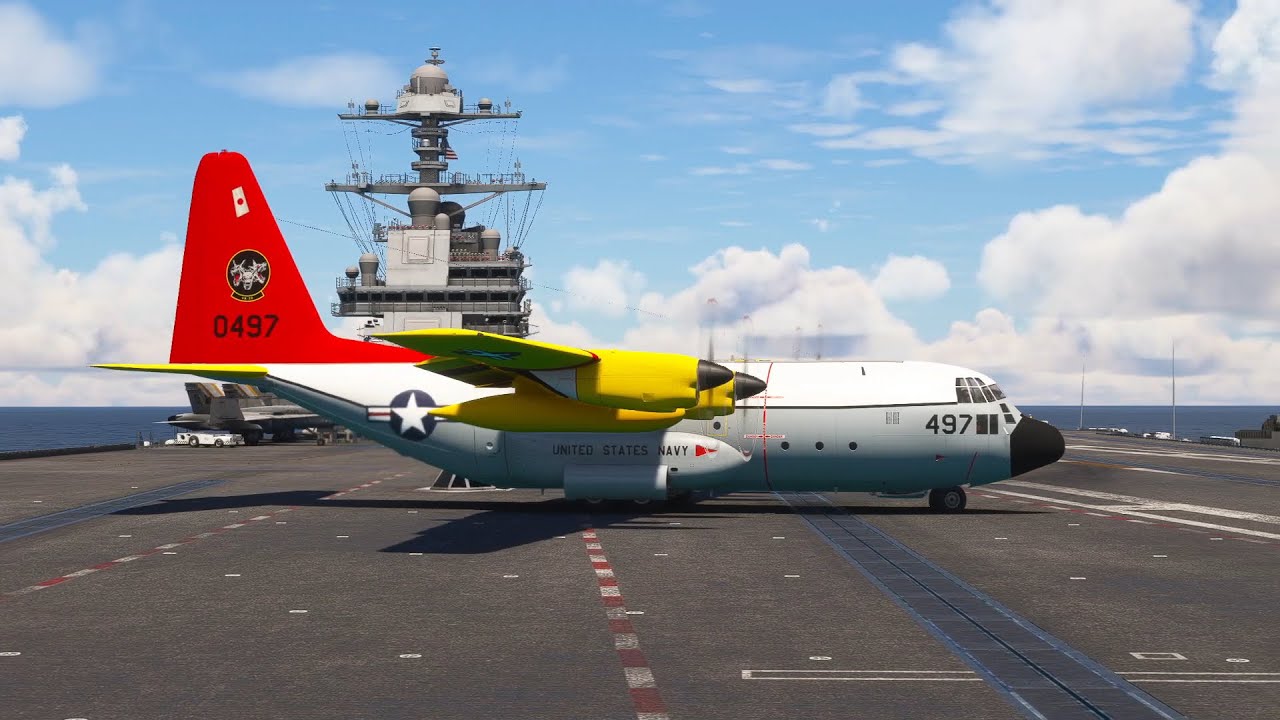 Insane Takeoff Us Navy C 130e Hercules From The Aircraft Carrier Youtube