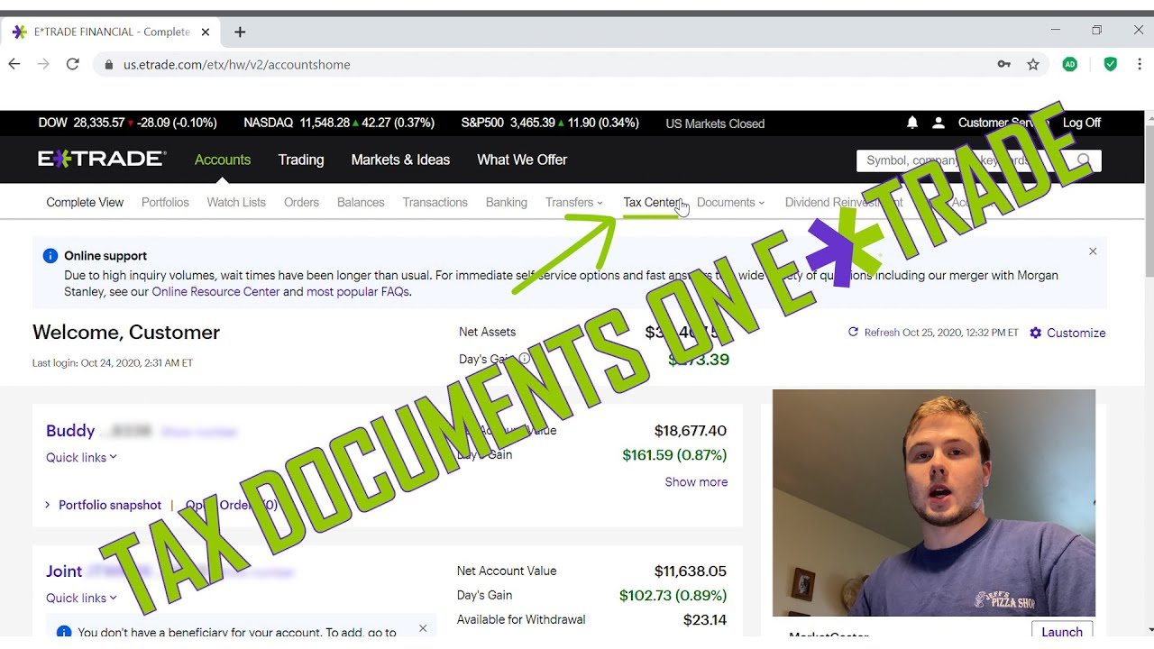 Find Your Tax Documents On E Trade 2021 Youtube