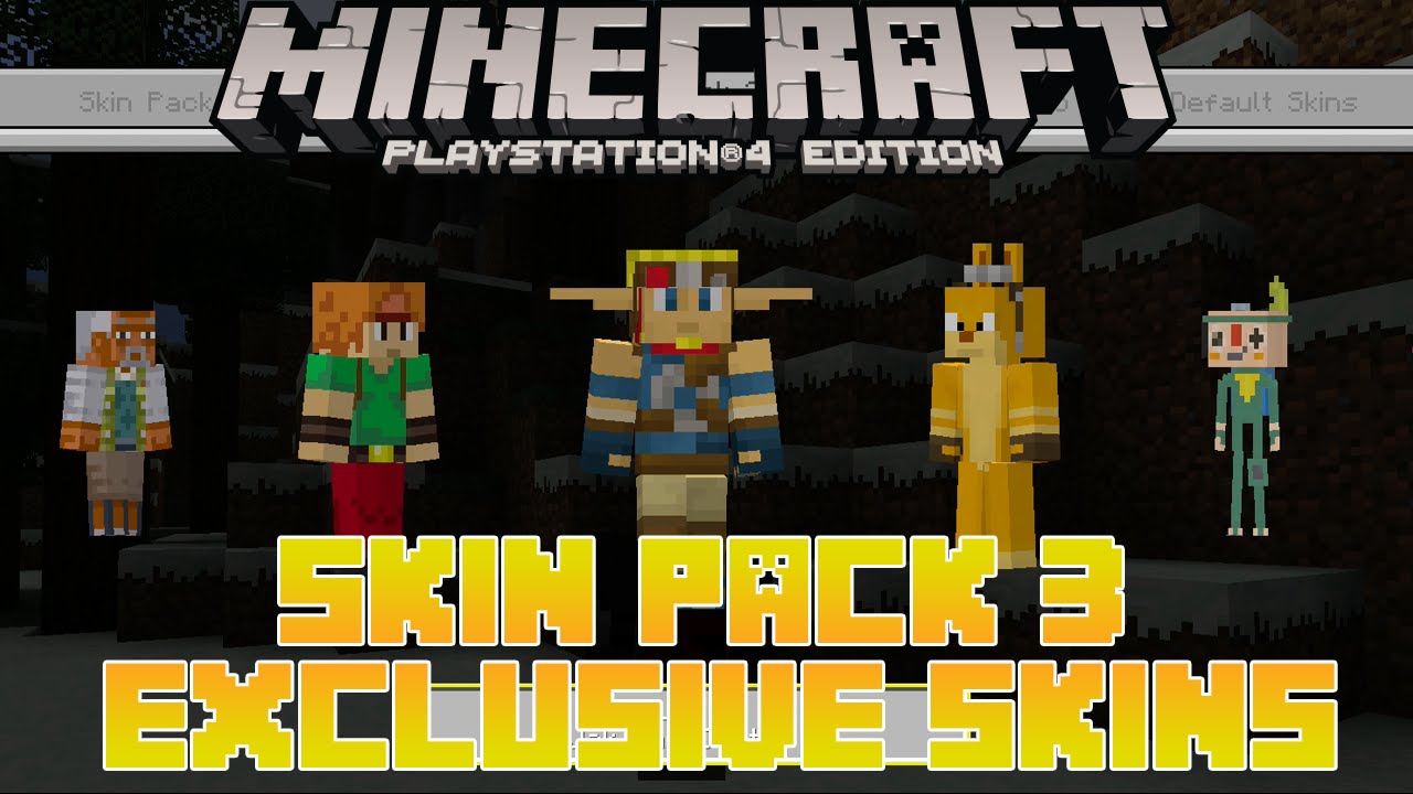 Minecraft Ps4 Skin Pack 3 Exclusive Skins For Playstation 4 Ps3