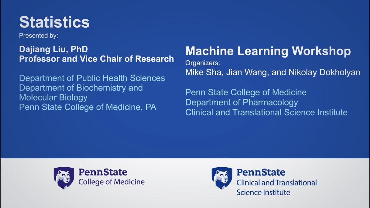 Statistics Machine Learning Workshop Youtube
