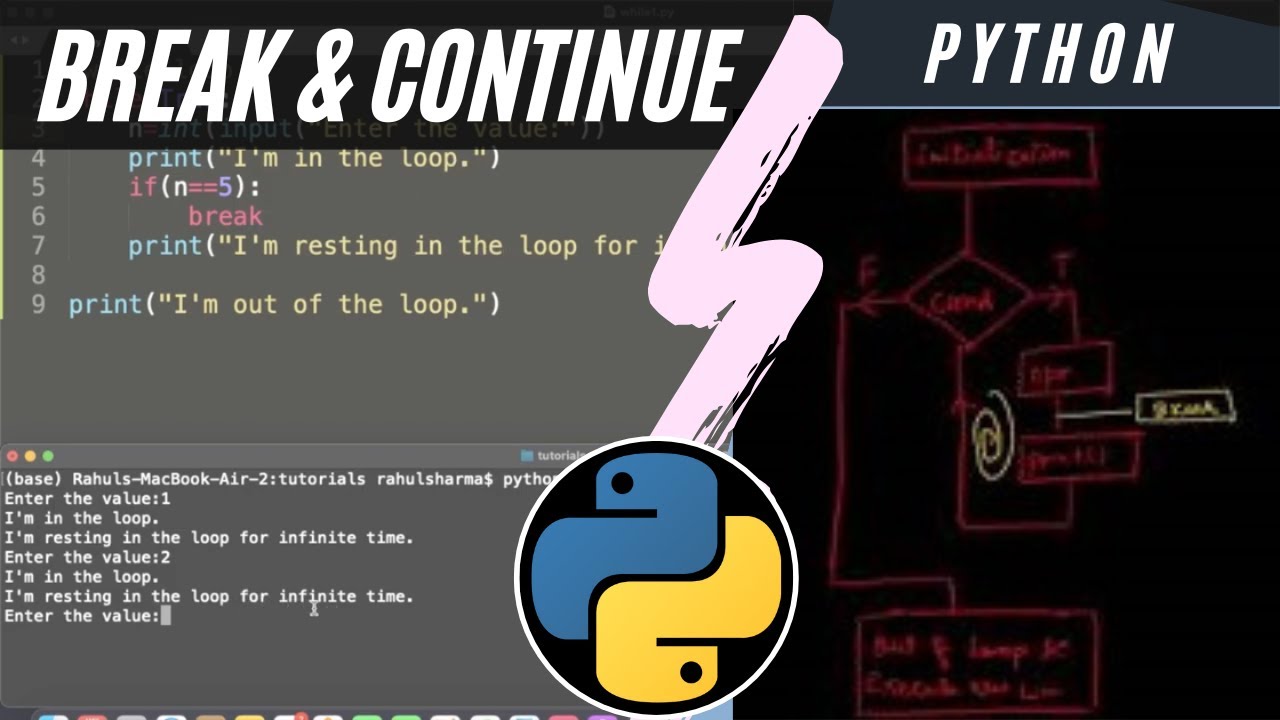 8 Break And Continue In While Loop In Python Python Tutorial For
