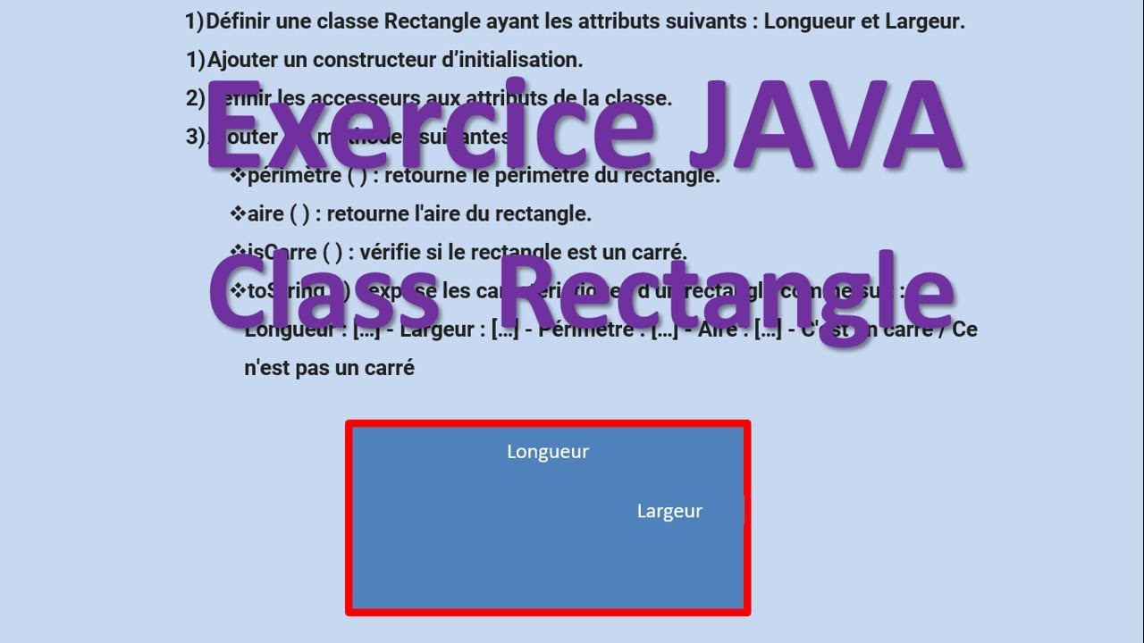 Exercice Java Class Rectangle Youtube