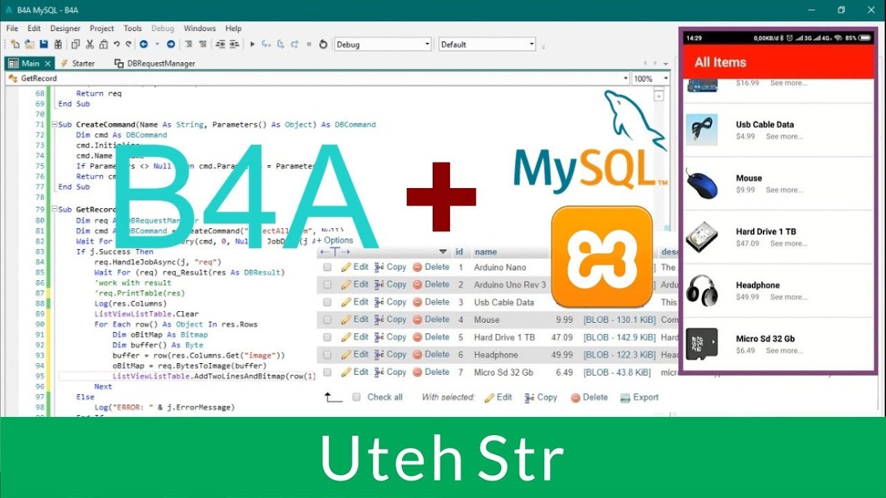 Basic4android B4a Mysql Database Xampp Server With B4a Connection