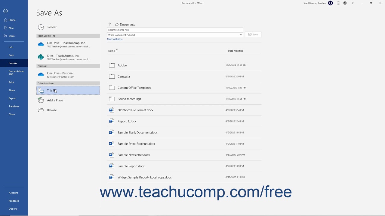 Word 2019 And 365 Tutorial Creating Personal Templates Microsoft