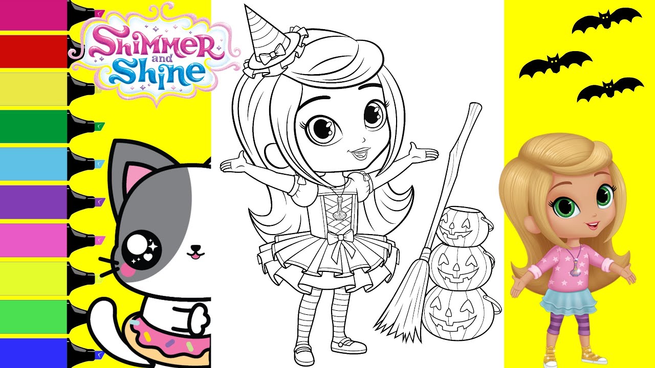 Coloring Shimmer And Shine Halloween Leah Coloring Book Sprinkled