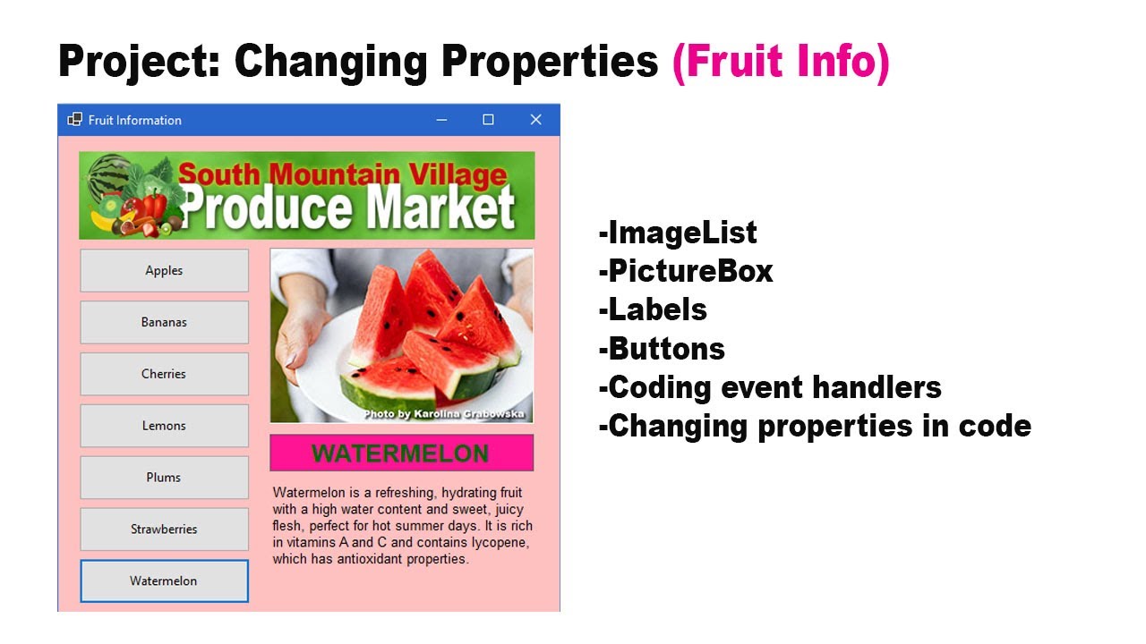 Oop Programming Vb 02k Changing Properties Project Youtube