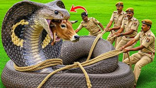 Heroic Rescue Team Saves Innocent Cow From Giant King Cobra Attack ...