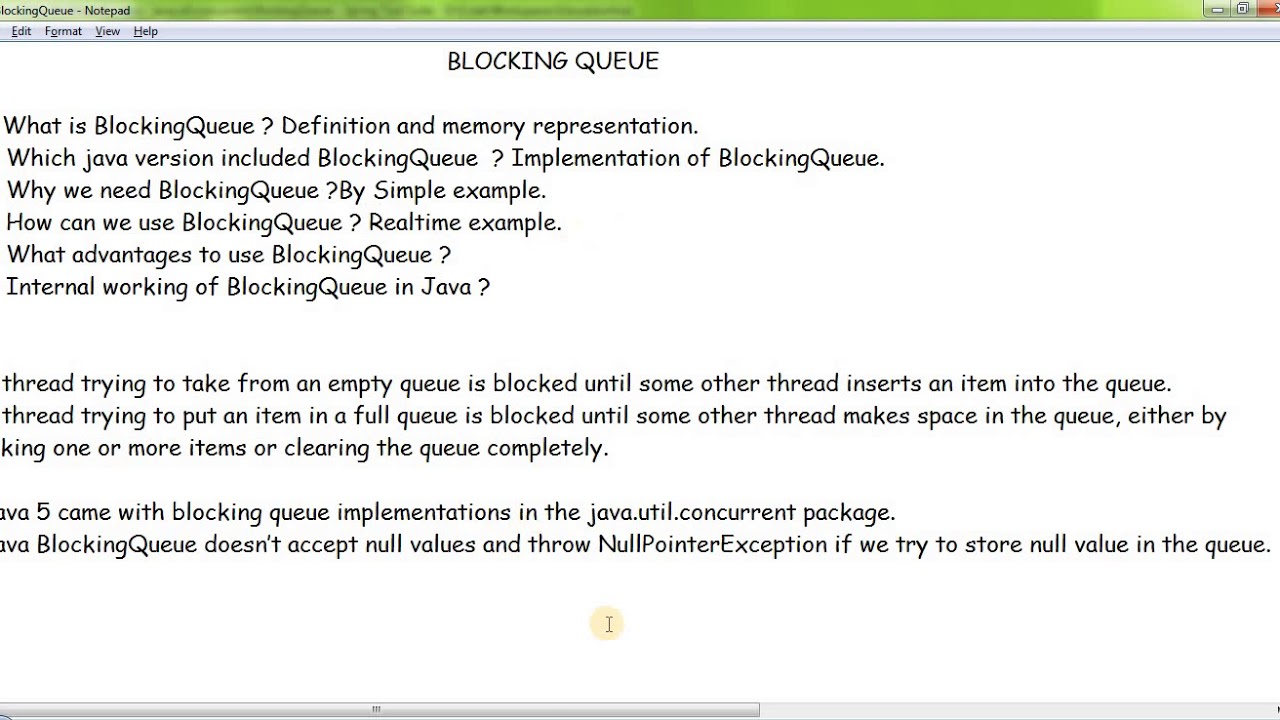 Java Blocking Queue Concept Real Time Example And Internal Working