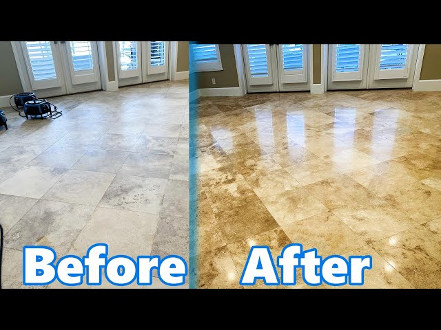 How To Polish Travertine Floor Tiles Stone Floor Repairs Chips