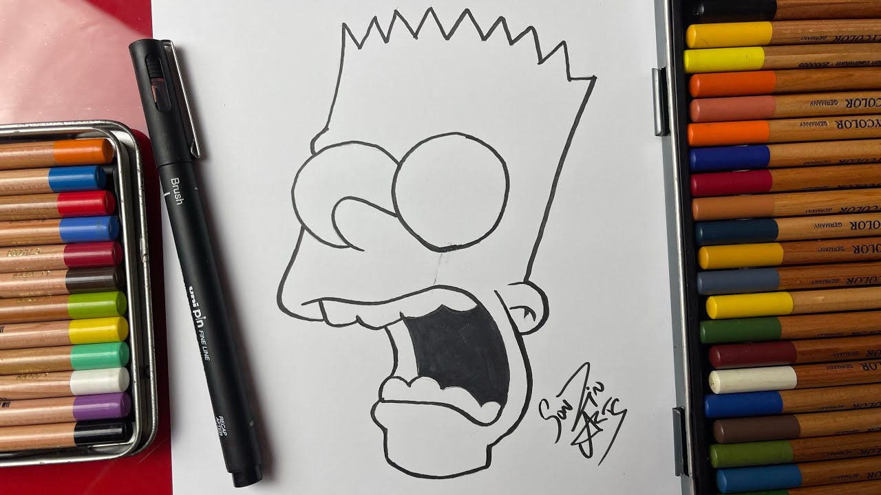 Cómo Dibujar La Cara De Bart Simpson Paso A Paso