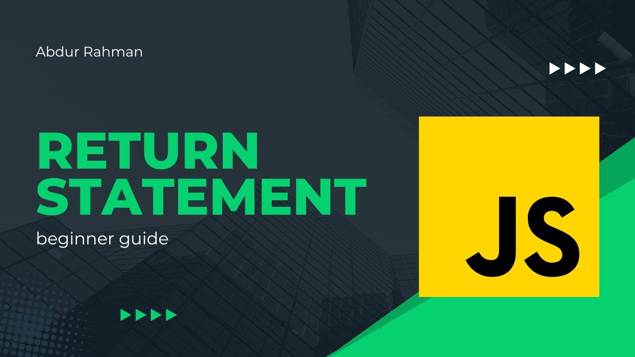 Function Return Statement Javascript Youtube