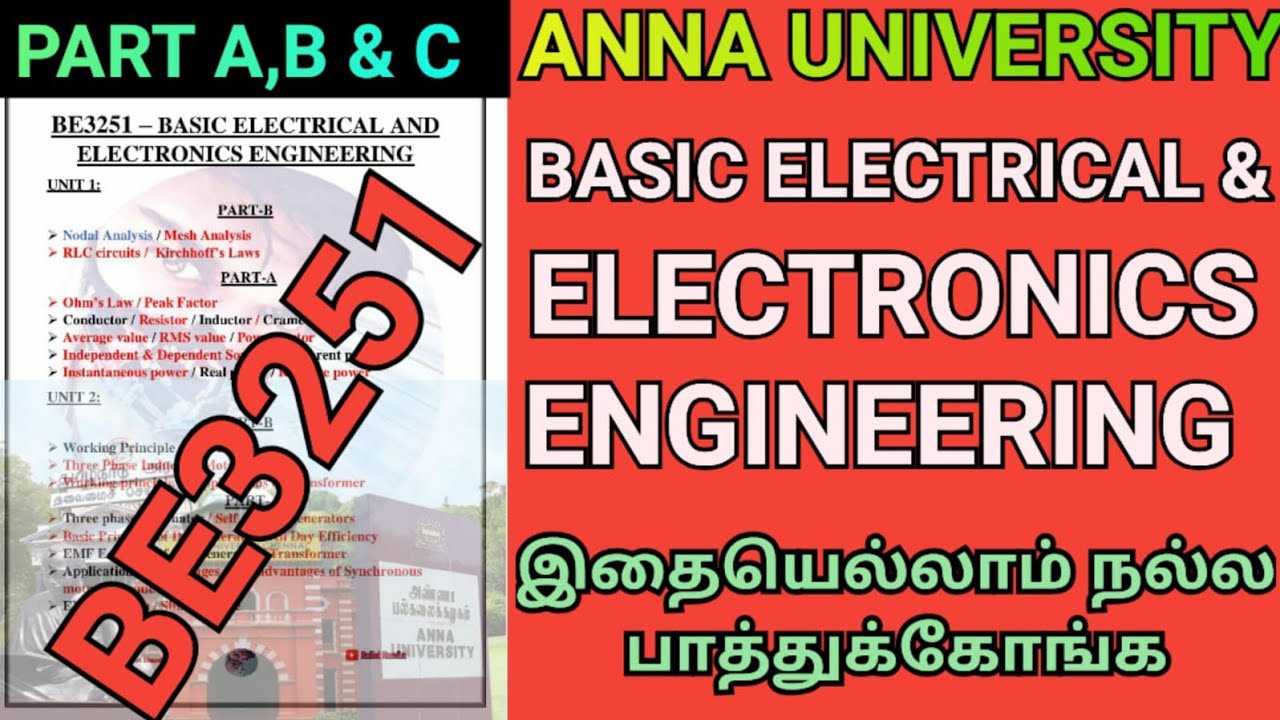 Basic Electrical And Electronics Engineering Important Questions Anna