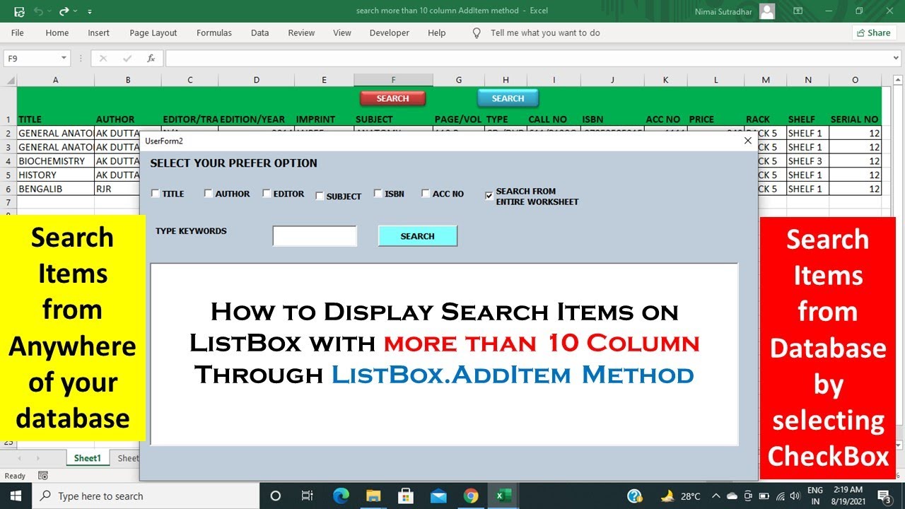 Additem Method Display Items On Listbox With More Than 10 Column