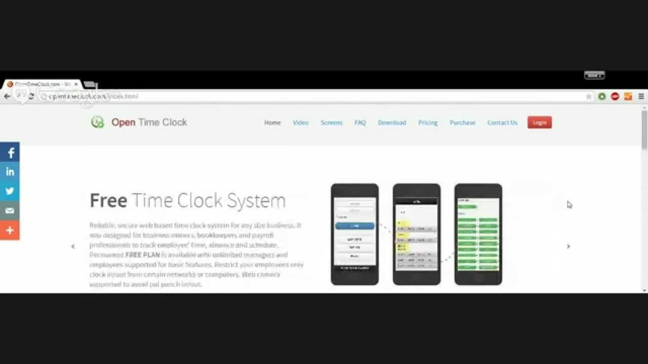 Opentimeclock Employee View Youtube
