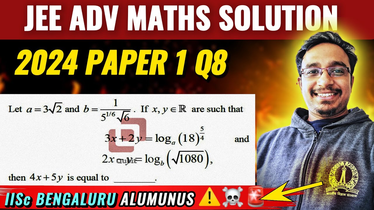Q8 Jee Advanced 2024 Mathematics Paper 1 Solution Logarithm Linear
