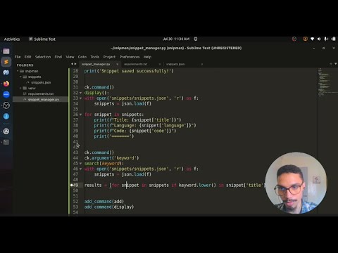 Building A Cli Code Snippet Manager With Python Click Youtube