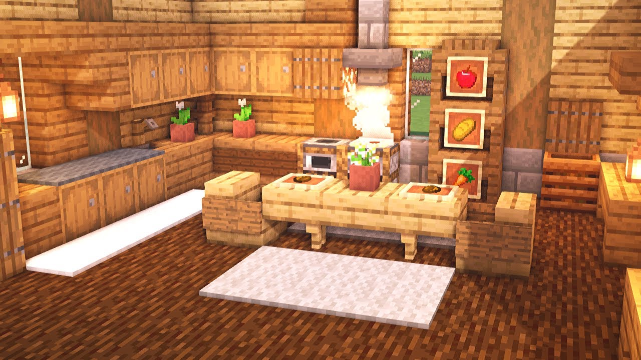 Minecraft How To Build A Large Kitchen Design Tutorial Youtube
