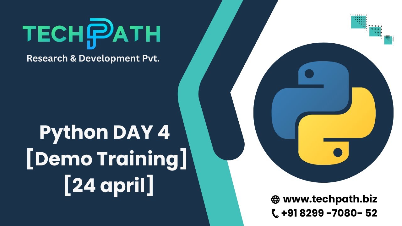 Python Day 4 Demo Training 24 April Youtube