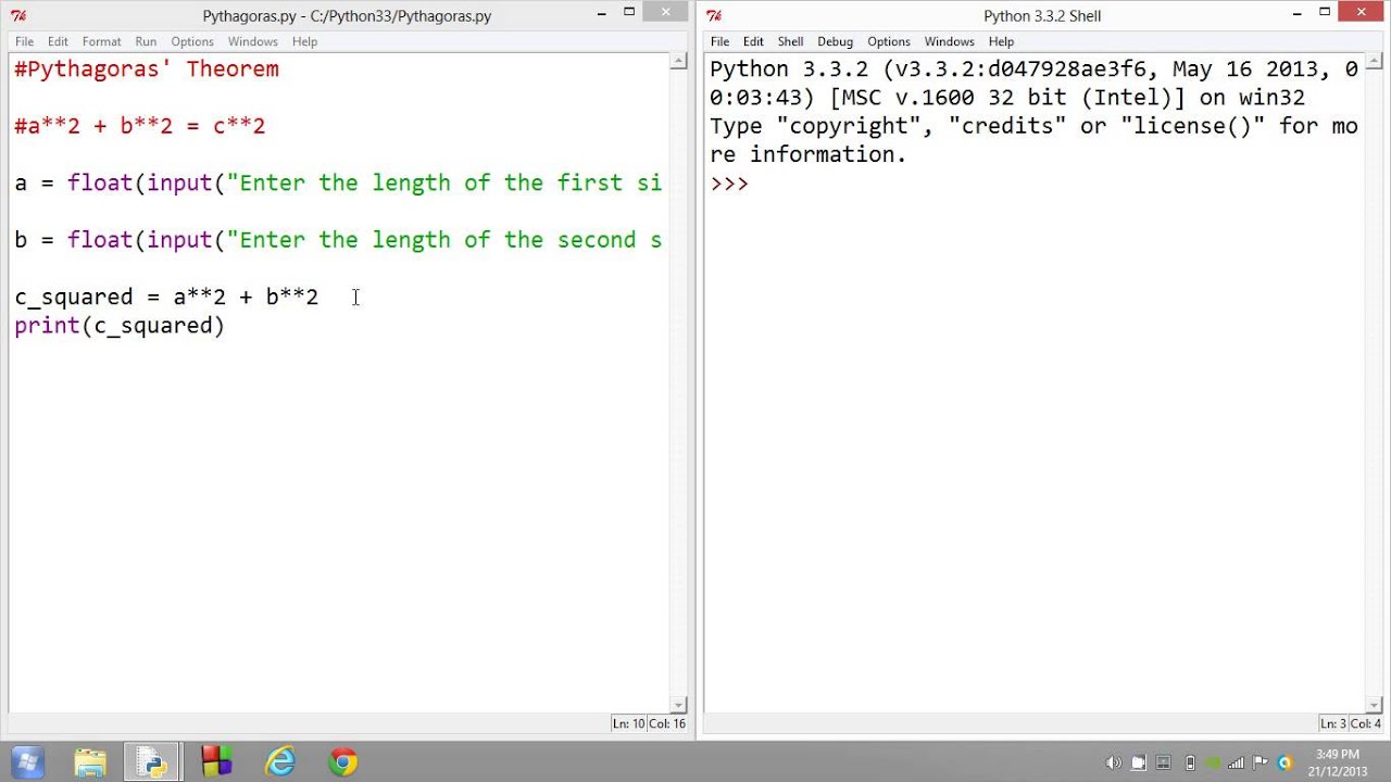 Pythagorean Theorem In Python