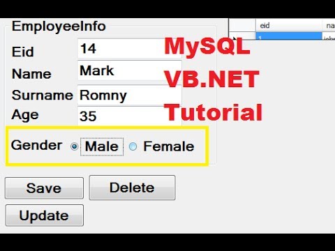 Mysql Vb Net Tutorial 18 Checkbox Radiobutton And Groupbox With