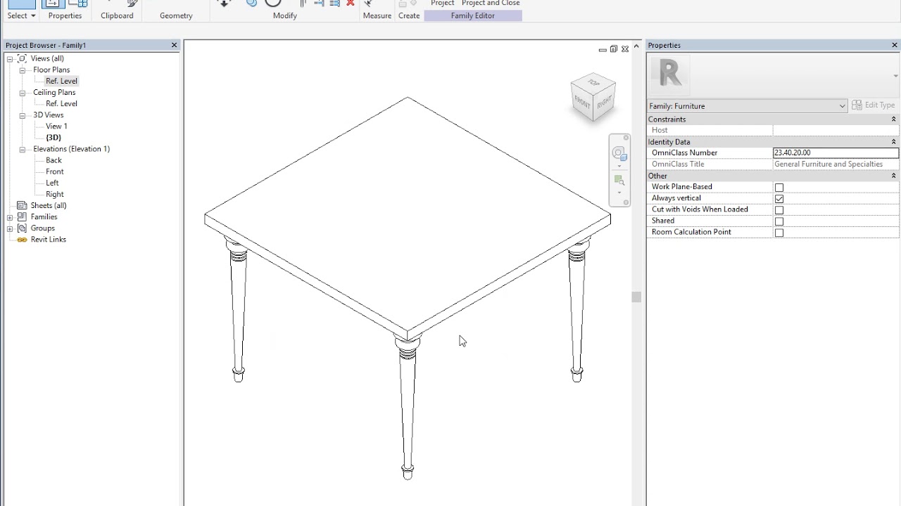 Parametric Table Revit Youtube