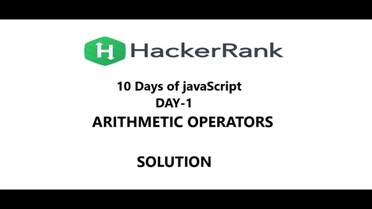 Arithmetic Operators Hackerrank Solution Youtube