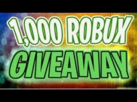 1000 Robux Giveaway Youtube