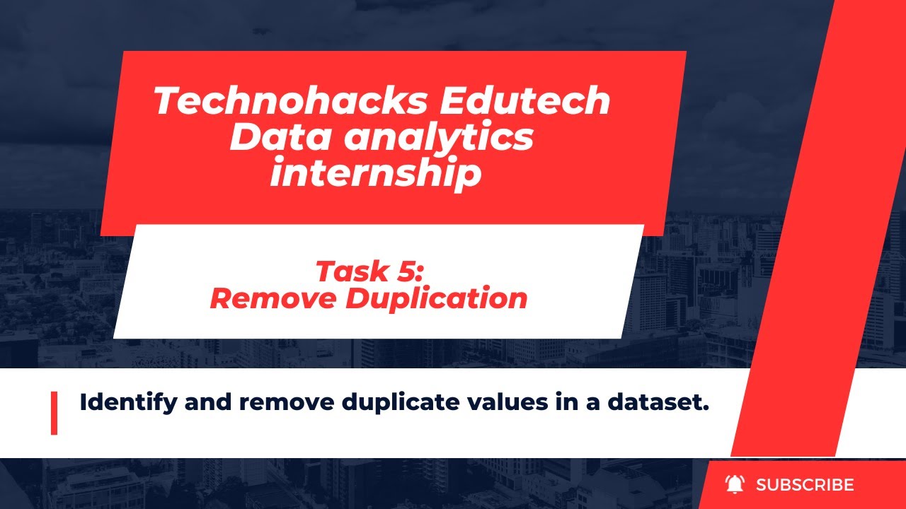 Technohacks Data Analytics Internship Task 5 Remove Duplication Youtube